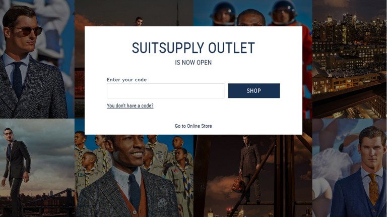 The Suitsupply Online Outlet is OPEN
