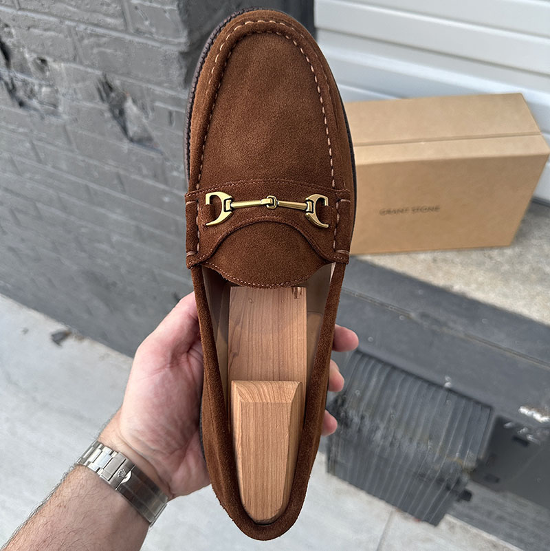 In Review: Grant Stone Horsebit Loafers in Suede